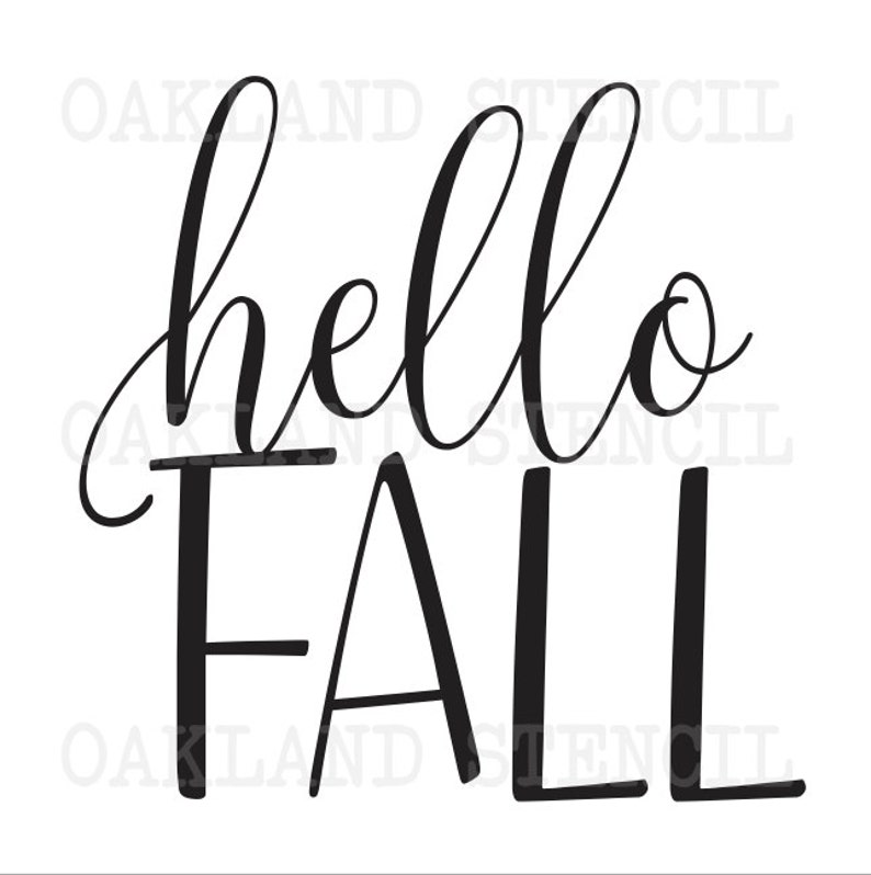 Hello Fall STENCIL for Painting Wood Signs Thanksgiving Seasonal Canvas ...