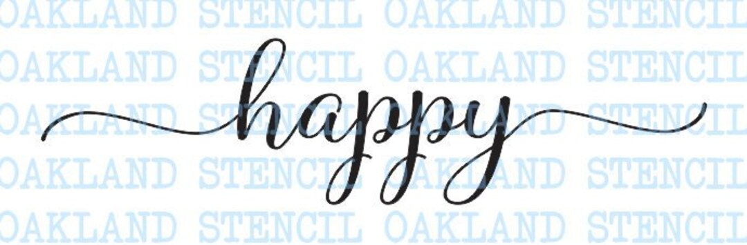 Happy STENCIL for Painting Wood Signs Walls Canvas Fabric - Etsy
