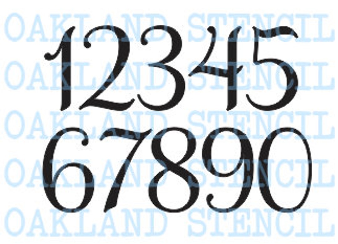 Number STENCIL Script Font 0-9 for Painting Wood Signs Wedding Tables ...