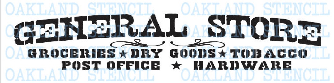 General Store STENCIL for Painting Signs Canvas Fabric Wood Pallets ...