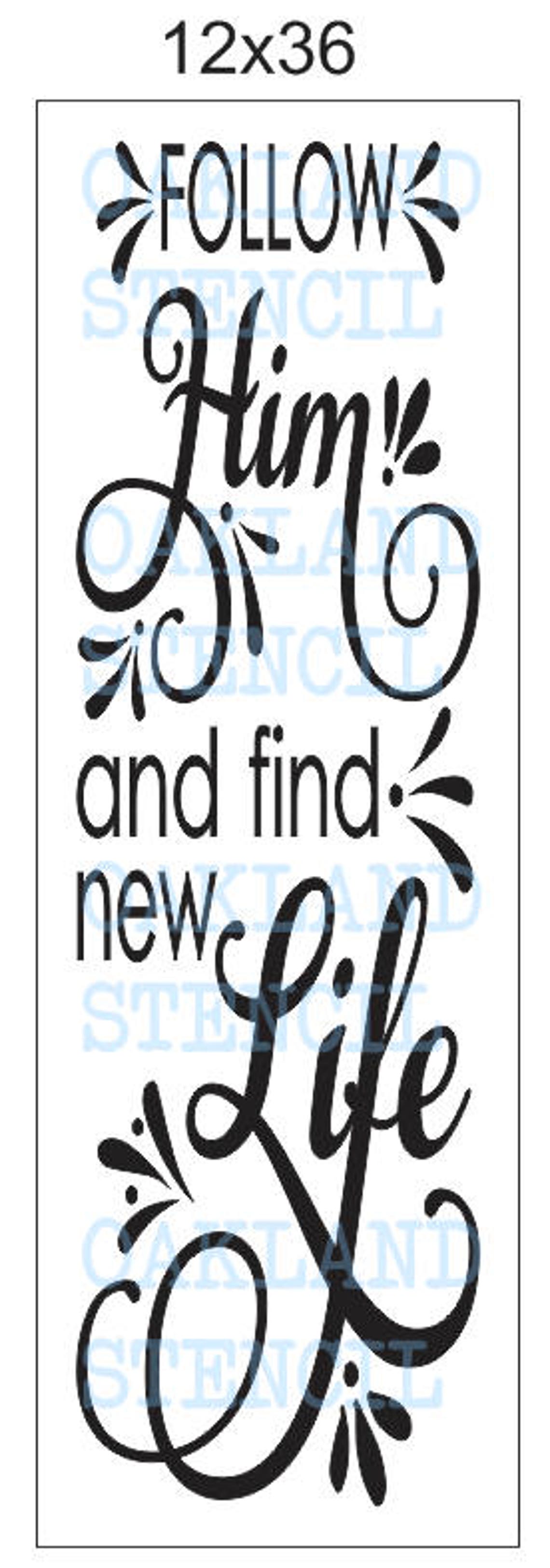 Follow Him STENCIL for Painting Wood Signs Inspirational Tall | Etsy