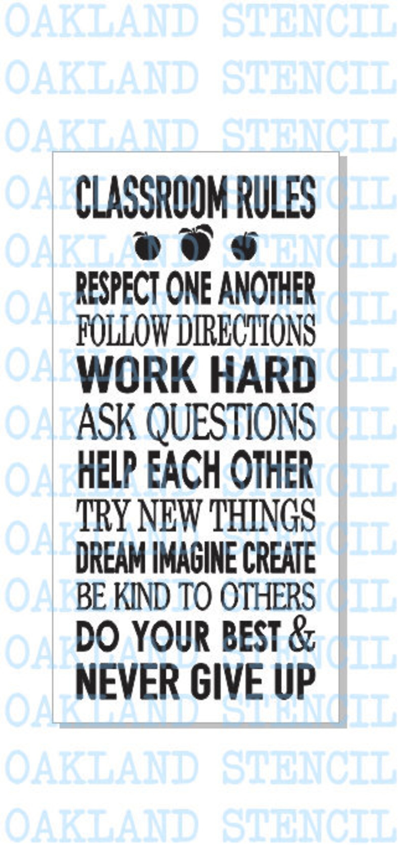 Classroom Rules STENCIL for Painting Wood Signs Teachers - Etsy
