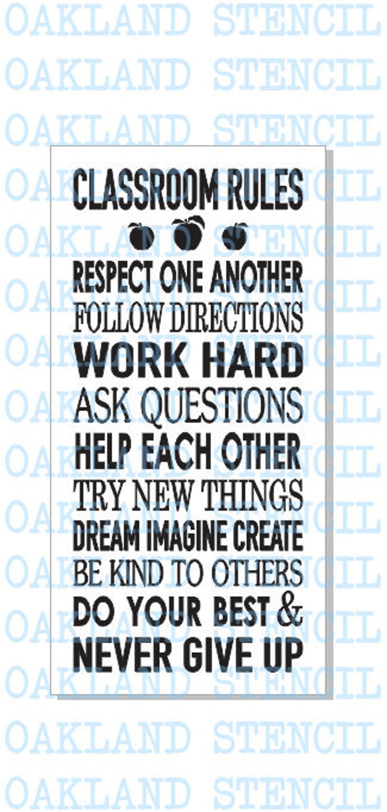 Classroom Rules STENCIL for Painting Wood Signs Teachers - Etsy