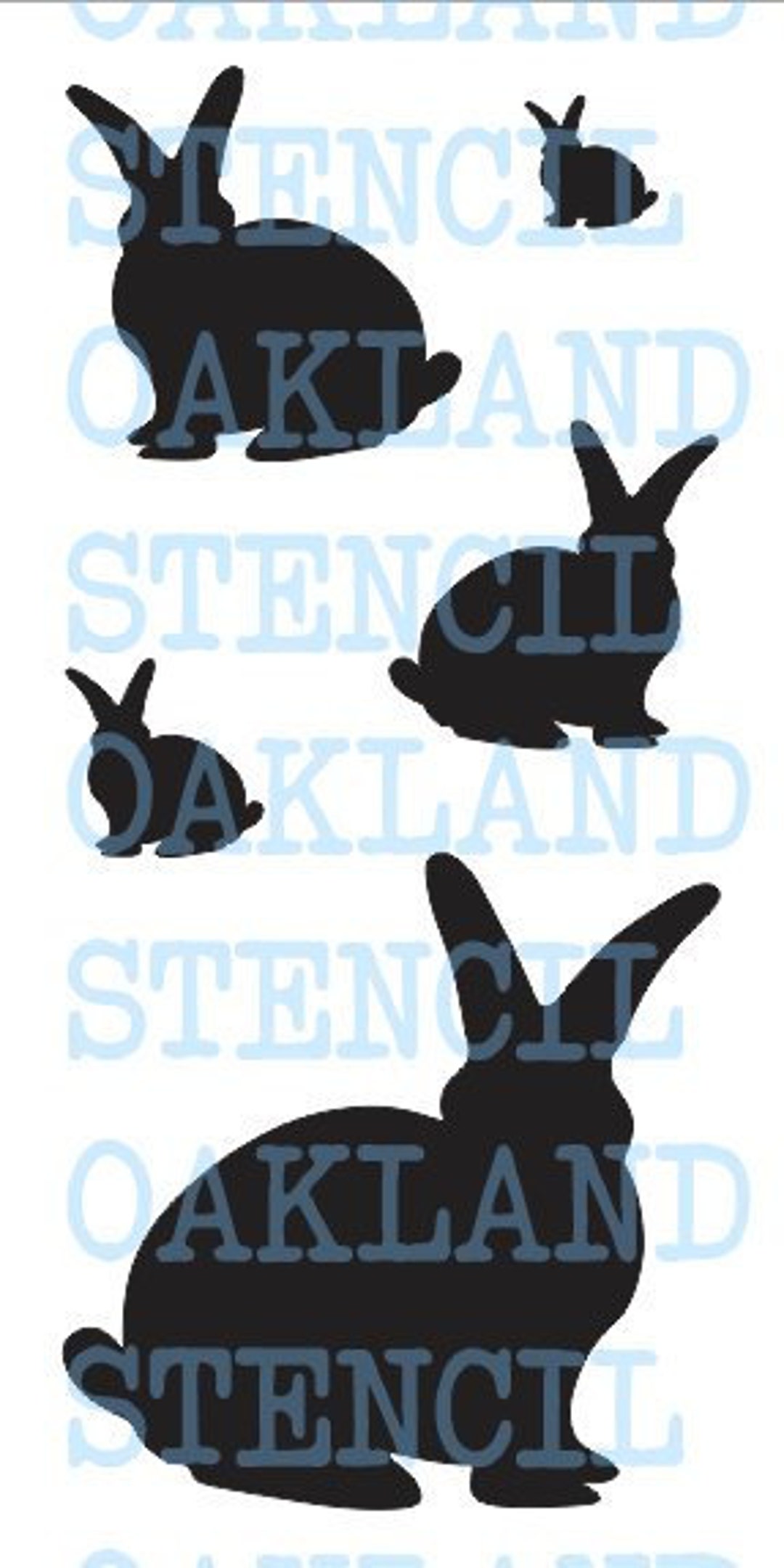 Bunny Rabbit STENCIL Front Facing 5 Sizes for Painting Signs Easter ...