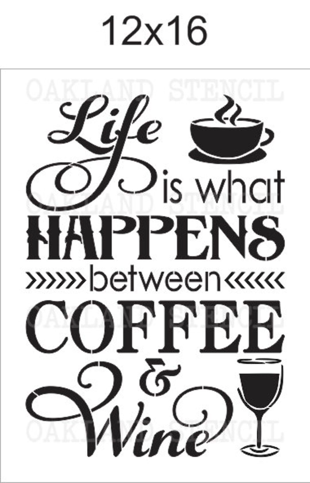 Life is What Happens STENCIL 12x16 or 12x24 for Painting Coffee Wine ...