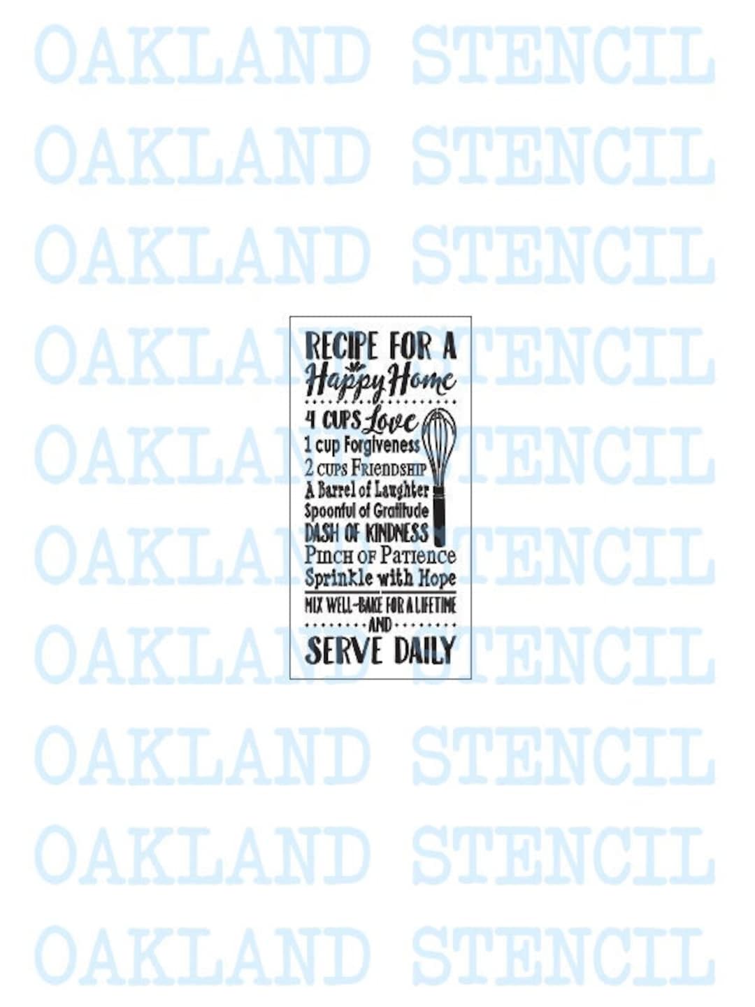 Recipe for a Happy Home STENCIL Reusable for Painting Wood Signs ...