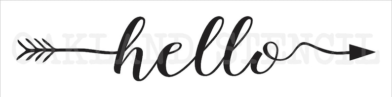 Hello STENCIL With Arrow 6"x24" or 8"x24" for Painting Signs Canvas ...