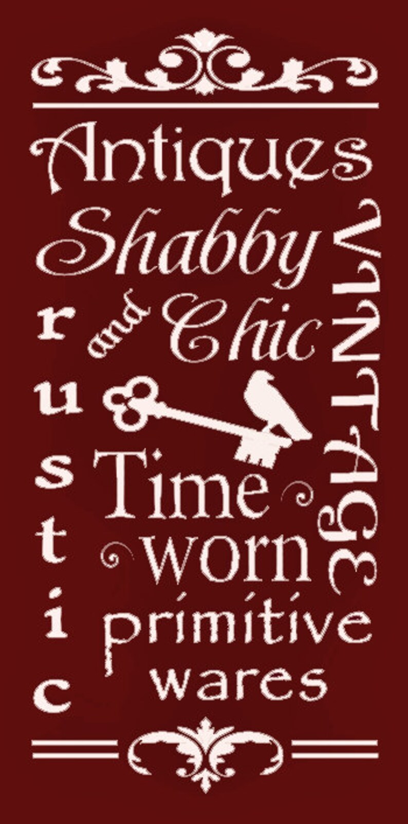 Primitive STENCIL antiques Shabby and Chic Rusticsubway | Etsy