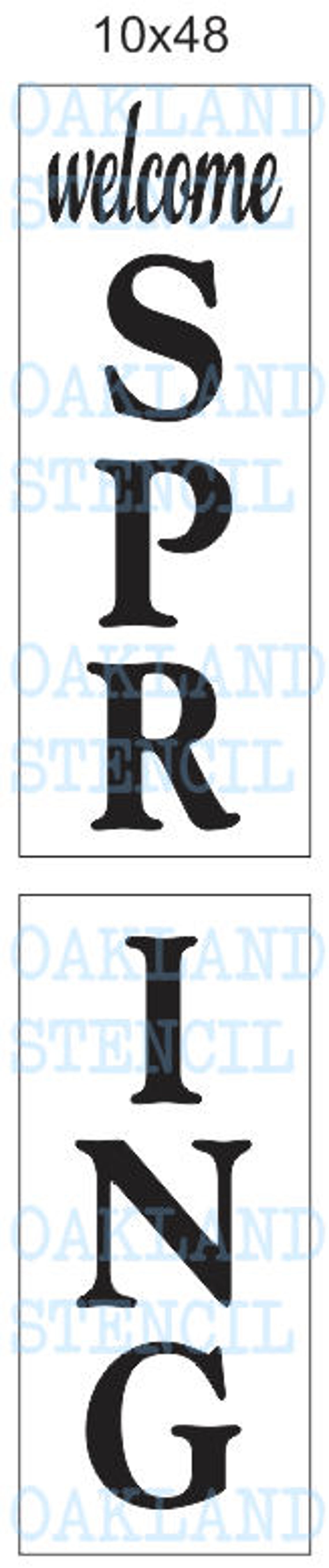 Welcome SPRING Vertical STENCIL for Painting Porch Signs - Etsy