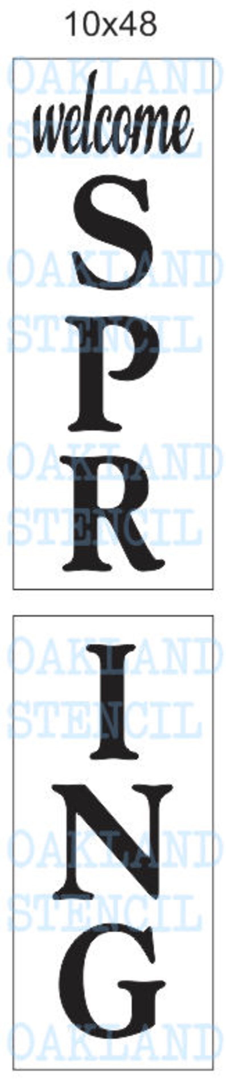 Welcome SPRING Vertical STENCIL for Painting Porch Signs - Etsy