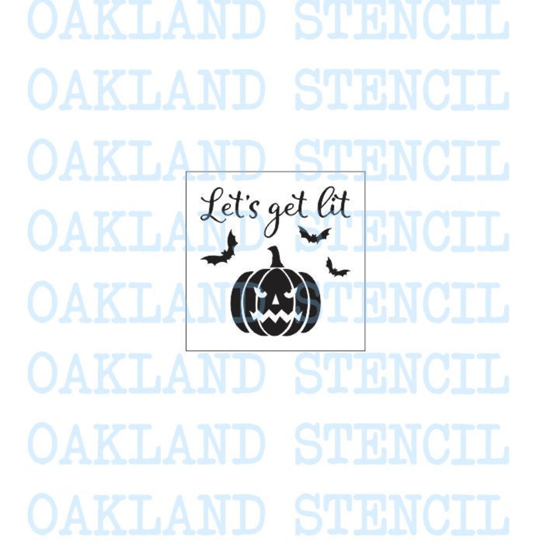 Let's Get Lit Pumpkin STENCIL for Painting Wood Halloween Signs Fall ...