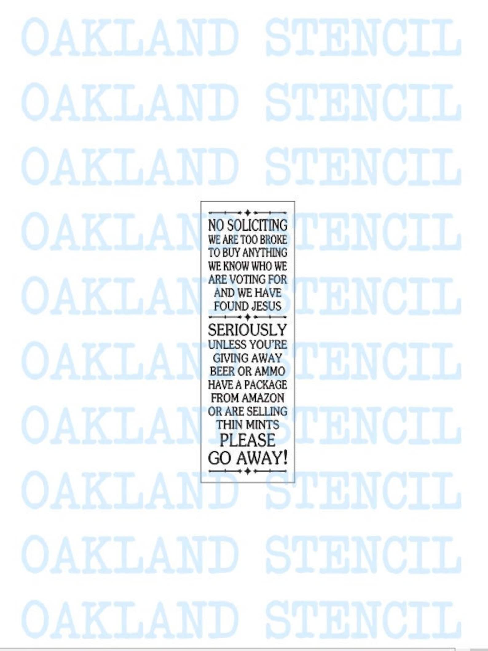 No Soliciting STENCIL Reusable for Painting Wood Signs Vertical Porch ...