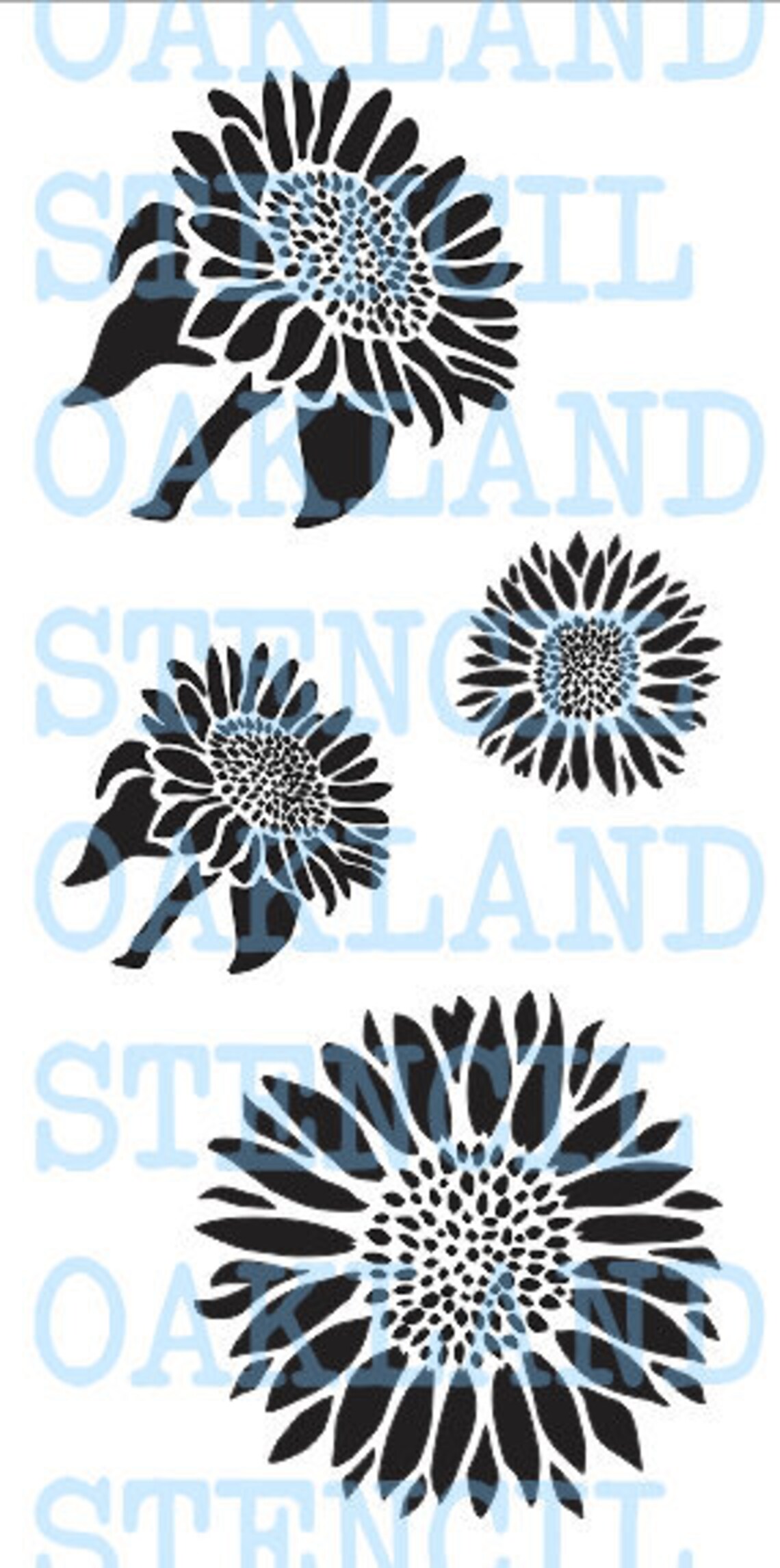 Sunflower STENCIL Sheet With 4 Total Sizes 4 5 - Etsy