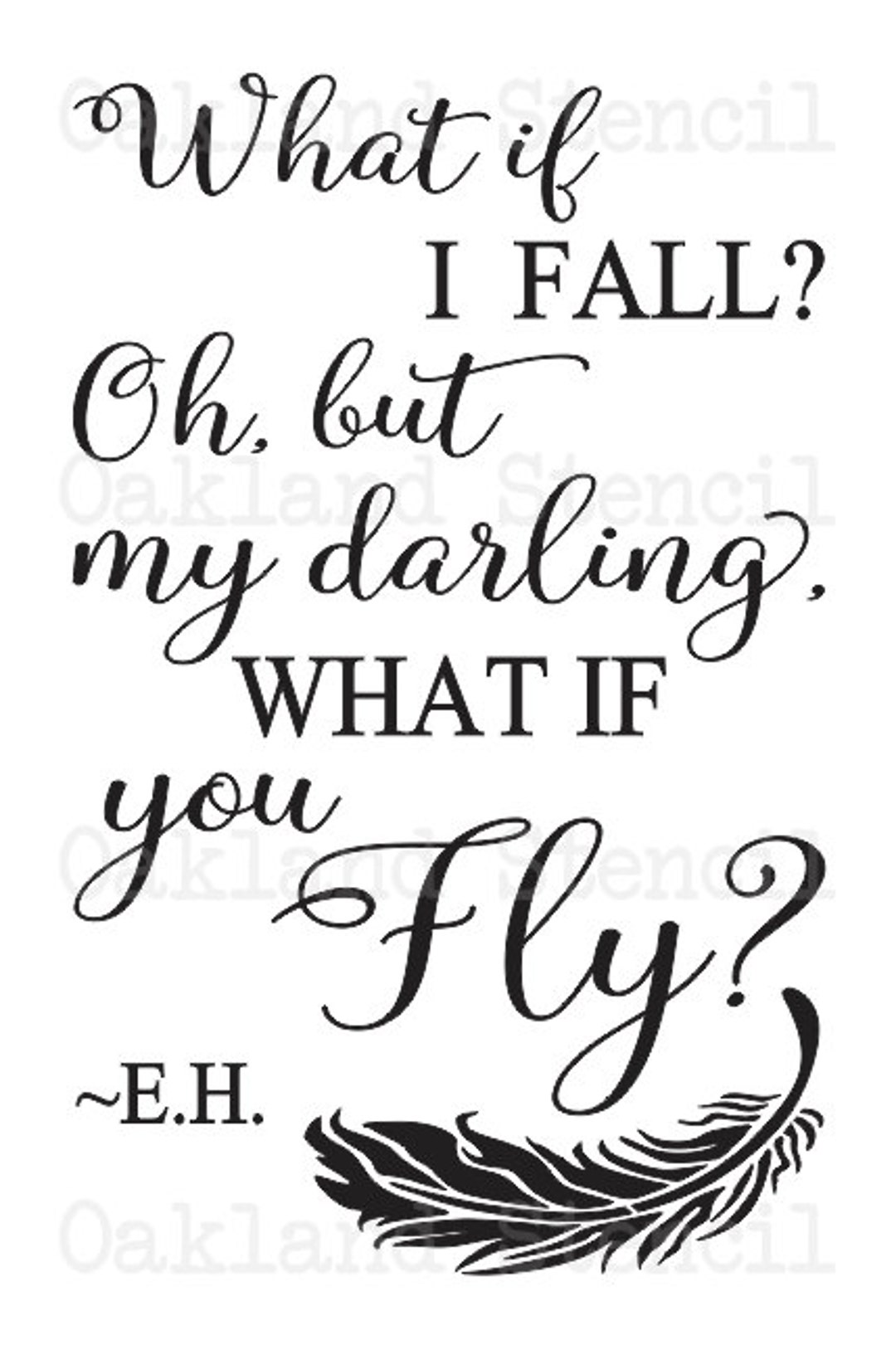 What If I Fall STENCIL for Painting Wood Signs Canvas Fabric ...