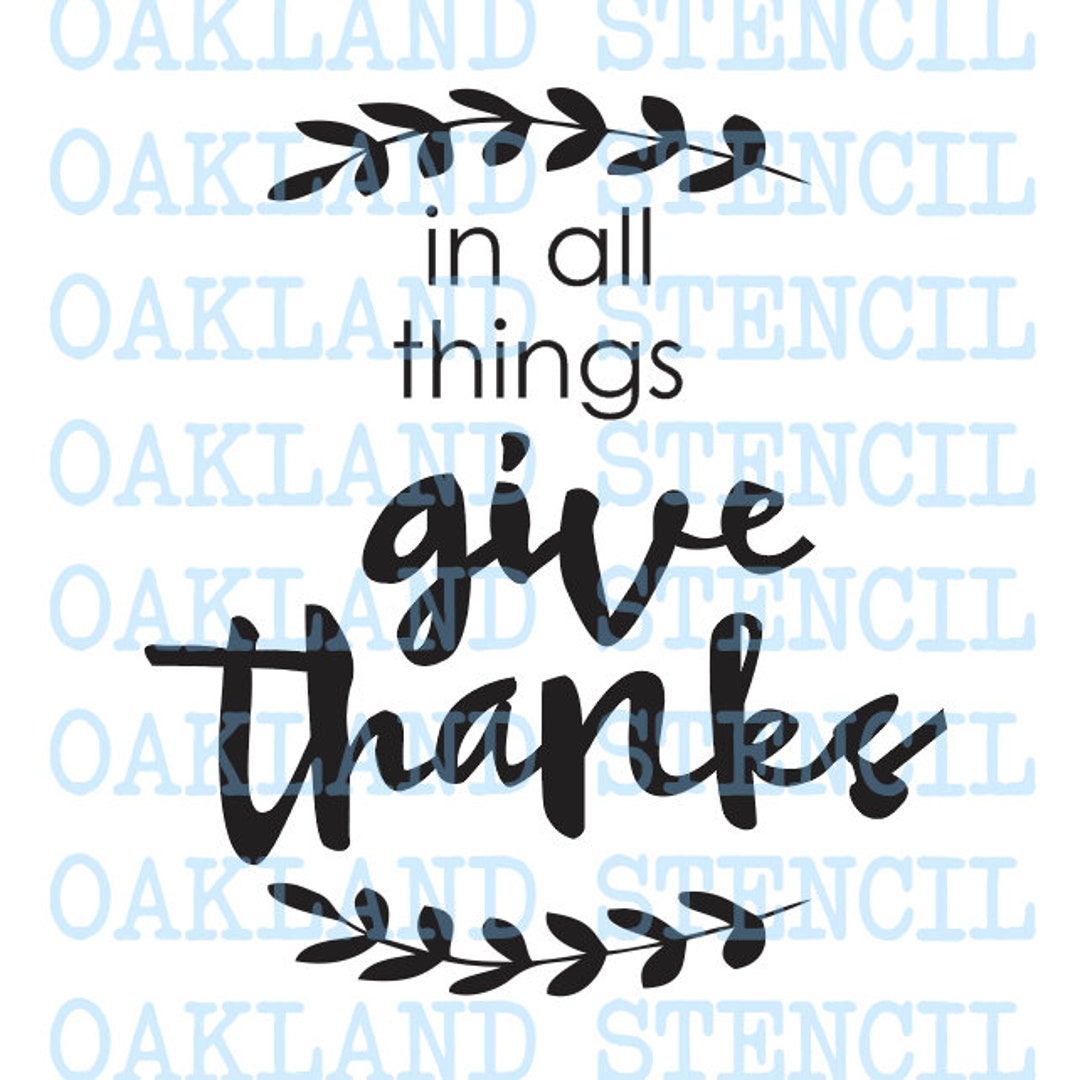 Give Thanks STENCIL for Painting Wood Signs Walls Thanksgiving Fall ...