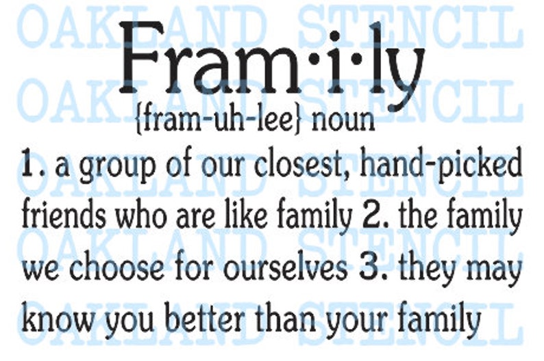 Framily STENCIL for Painting Wood Signs Walls Pillows Family - Etsy