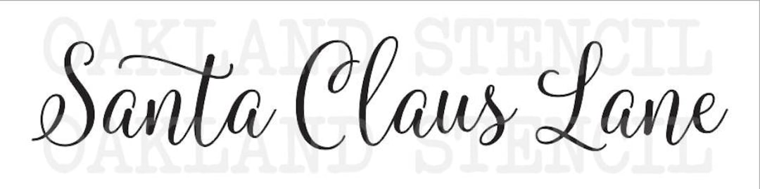 Santa Claus Lane STENCIL 6"x24" or 9"x36" for Painting Christmas Winter ...