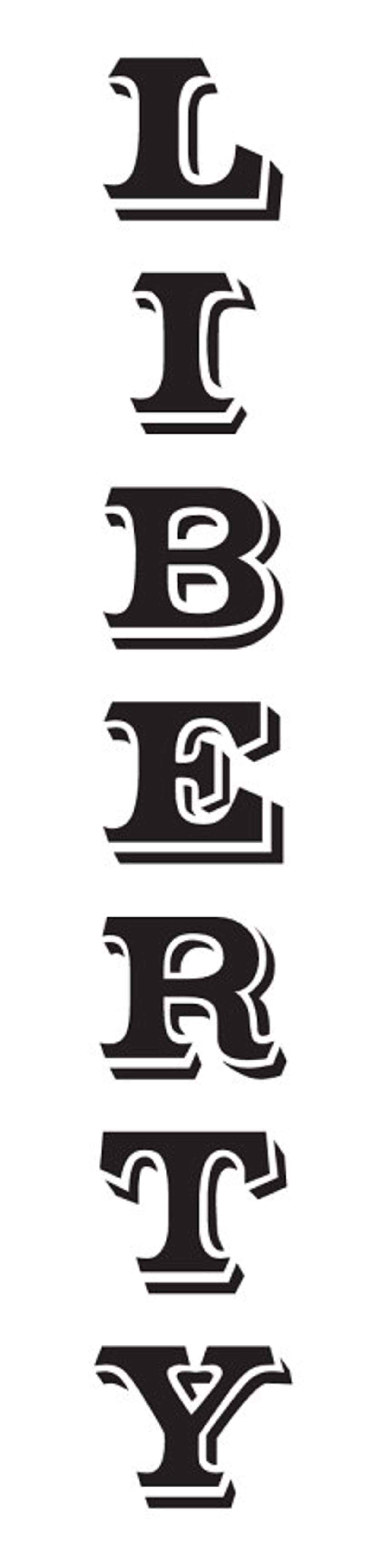 LIBERTY STENCIL Vertical for Painting Wood Signs Fabric Large - Etsy