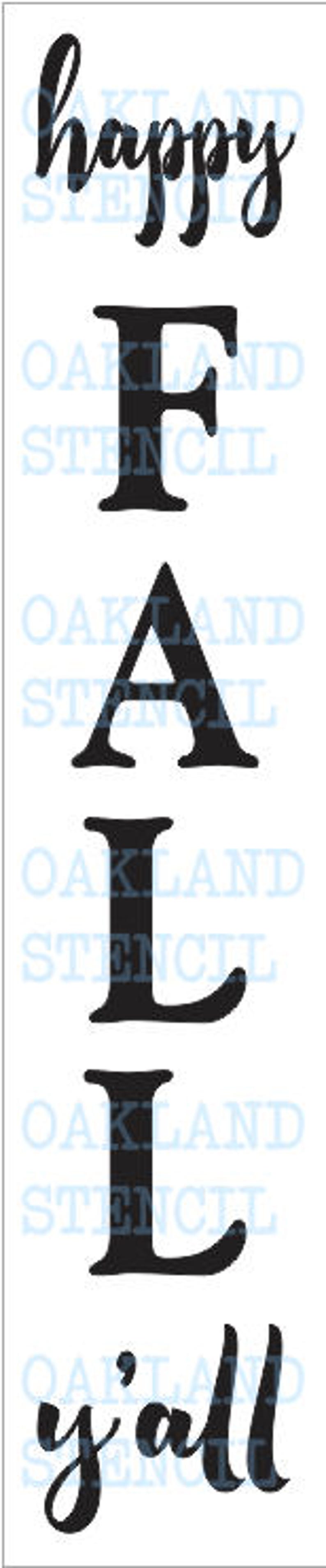 Happy FALL Y'all STENCIL Vertical for Painting Wood Signs - Etsy