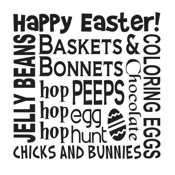 Primitive Easter Spring STENCIL happy Easter Jelly Beans Baskets ...