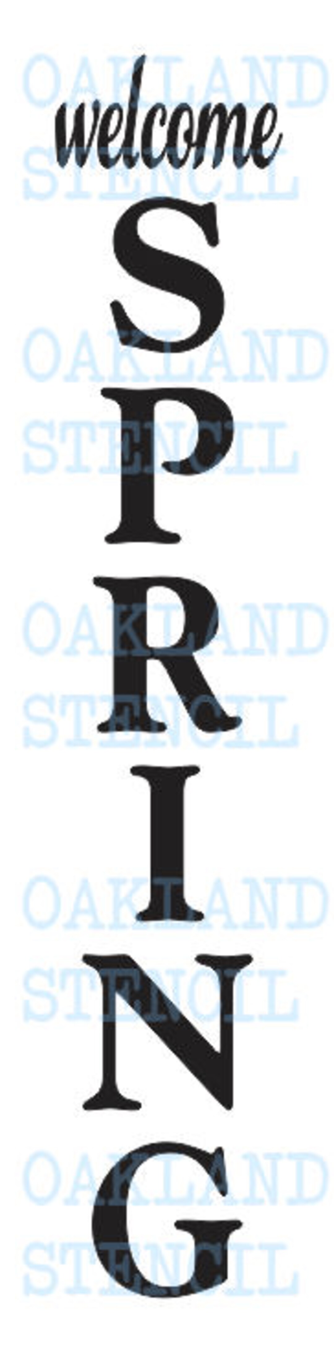 Welcome SPRING Vertical STENCIL for Painting Porch Signs Entryway Walls ...