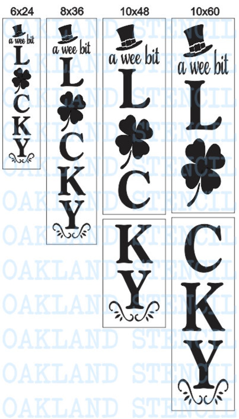 Lucky STENCIL Reusable Vertical for Painting Wood Signs St - Etsy