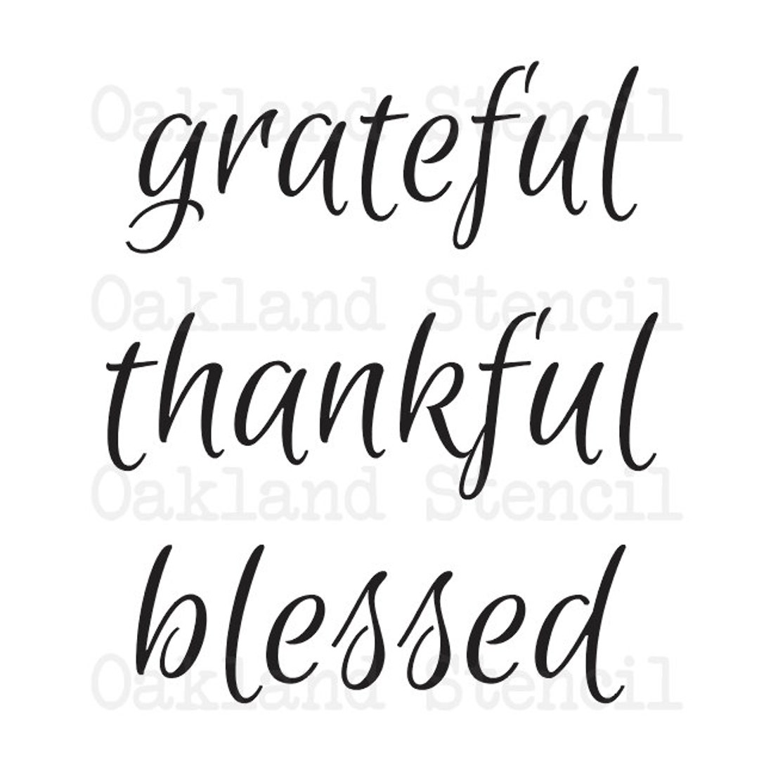 Primitive Thanksgiving Fall Stencil**grateful Thankful Blessed**script ...