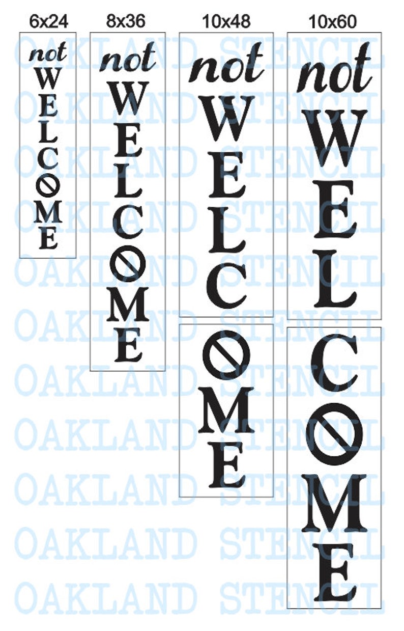 Not WELCOME STENCIL Vertical for Painting Porch Signs Entryway Walls ...