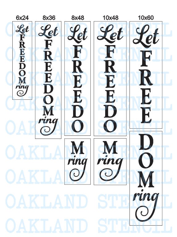 Let Freedom Ring STENCIL Vertical for Painting Wood Signs | Etsy