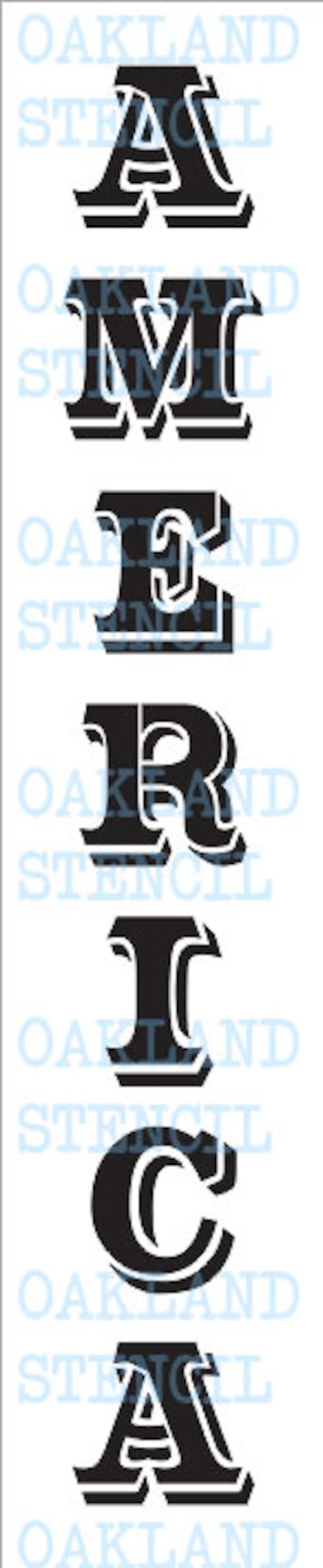 AMERICA Vertical STENCIL for Painting Wood Signs Walls July - Etsy