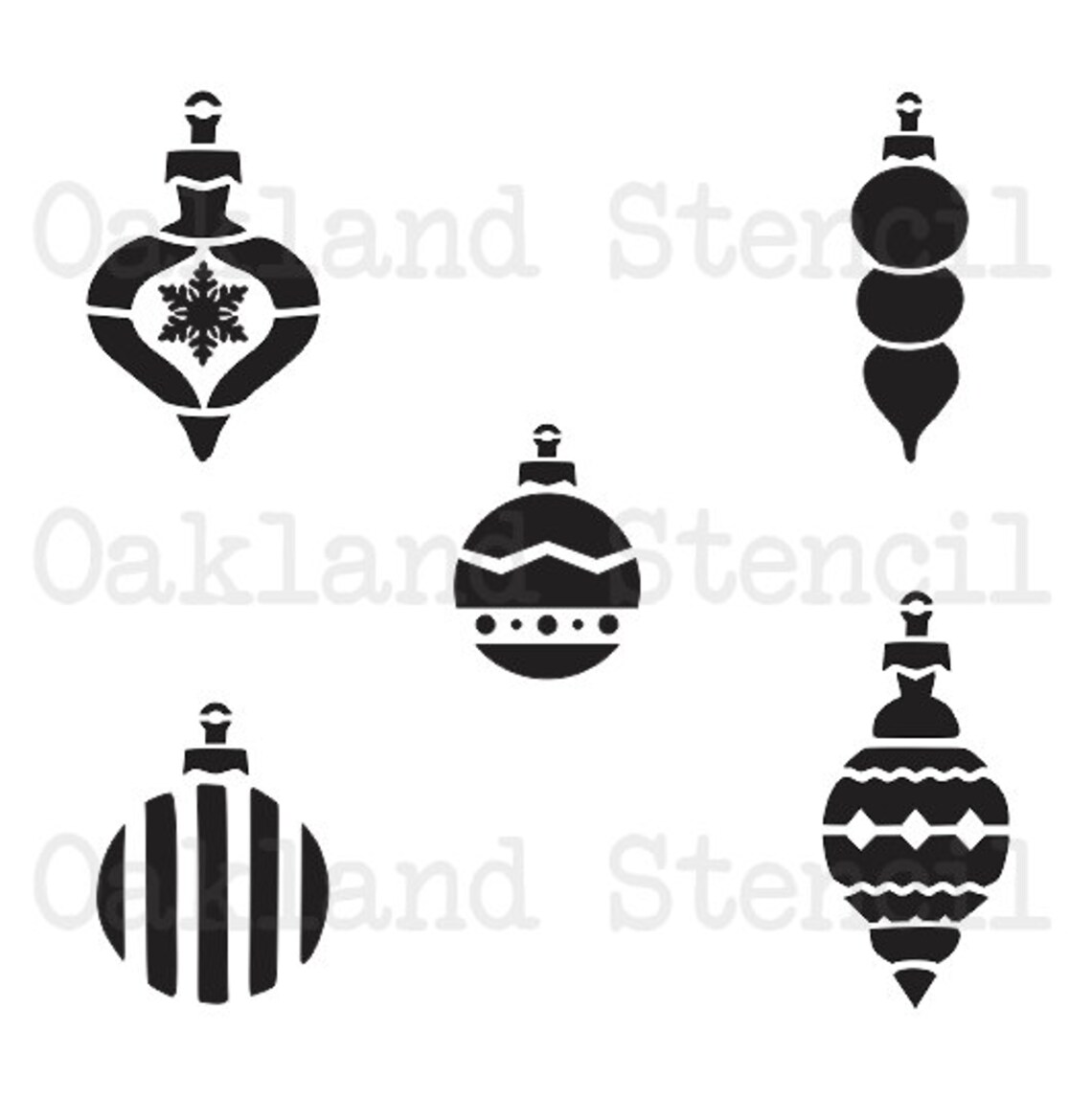 Christmas/holiday Ornaments STENCIL Sheet With 5 Different - Etsy