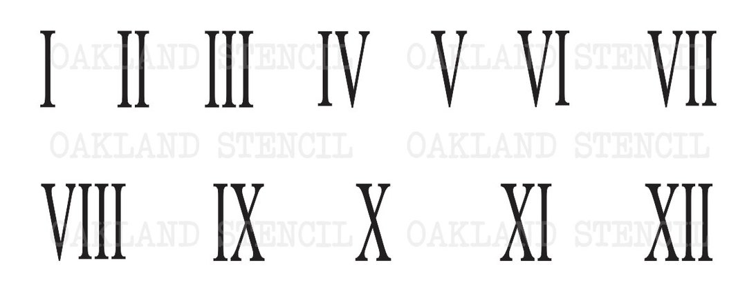 Roman Numerals STENCIL 1.5" ~ 6" for Painting Clocks Signs Fabric Wood ...