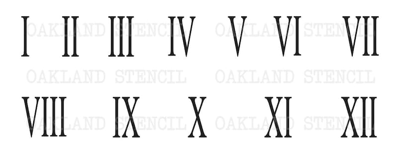 Roman Numerals STENCIL 1.5" ~ 6" for Painting Clocks Signs Fabric Wood ...
