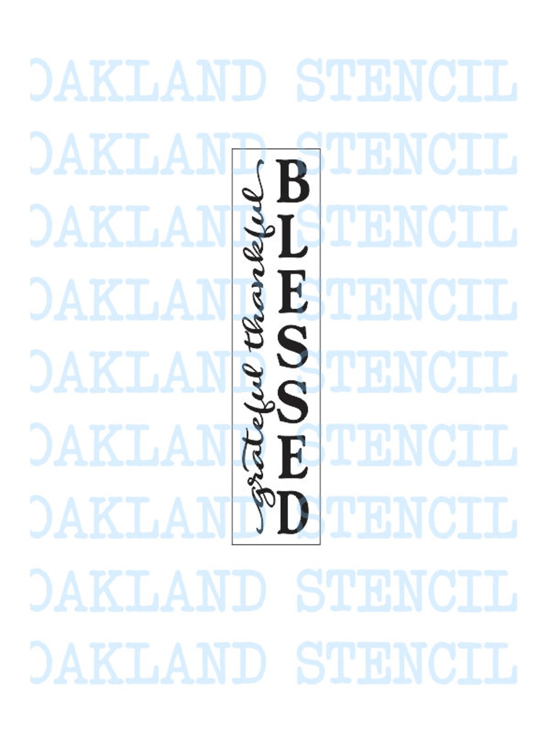 Grateful Thankful Blessed STENCIL Vertical for Painting Fall Wood Signs ...