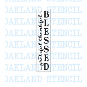 Grateful Thankful Blessed STENCIL Vertical for Painting Fall Wood Signs ...