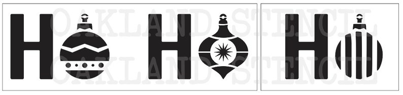 Christmas/santa Stencilho Ho Ho W/ornaments6x24 8x36 or - Etsy