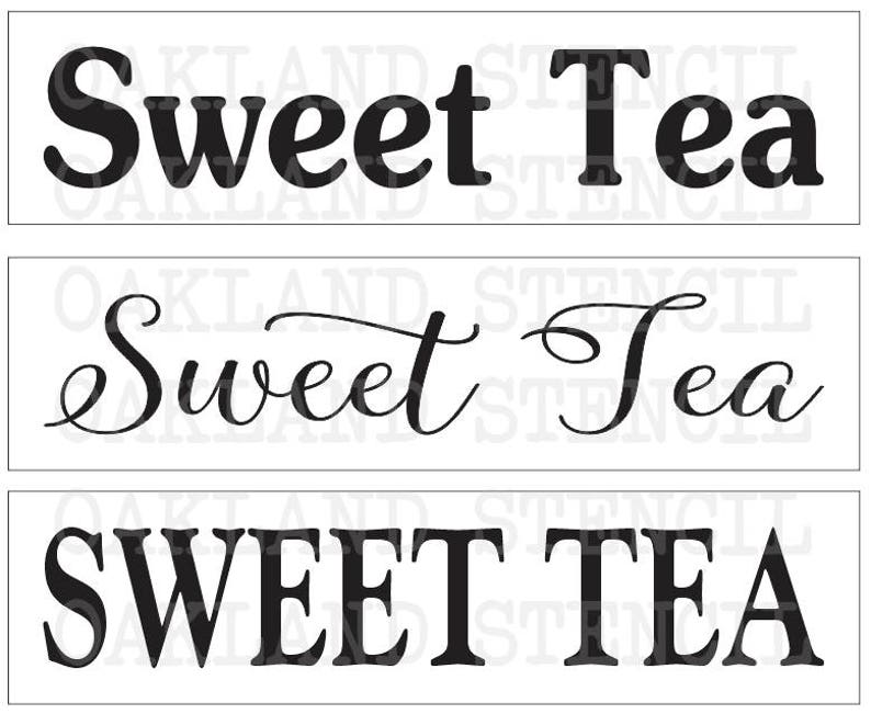 Sweet Tea STENCIL 6x24 Three Fontsprint Cursive - Etsy