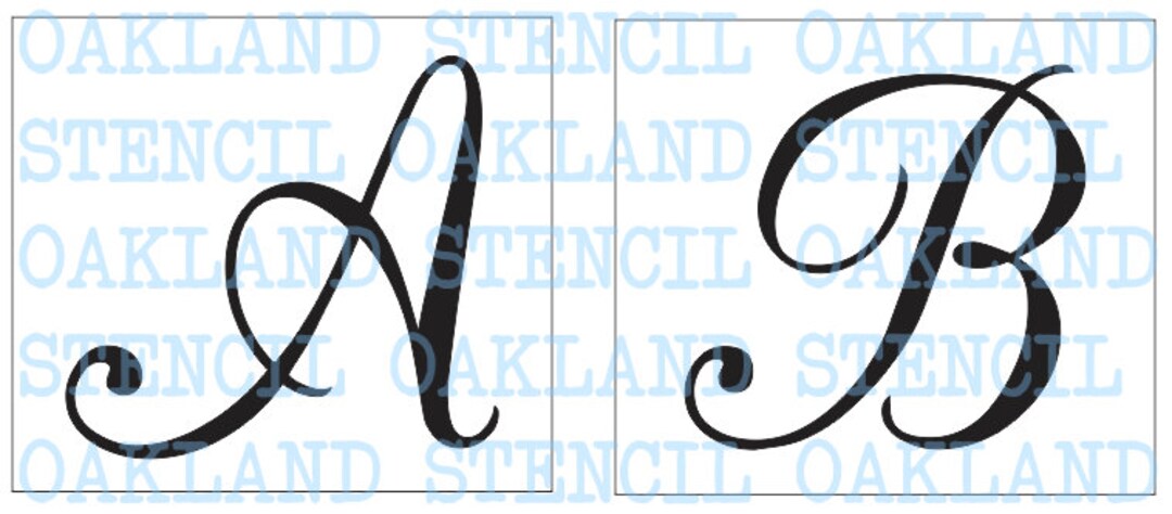 Script Monogram STENCIL Letter for Painting Wood Signs Fabric Canvas ...