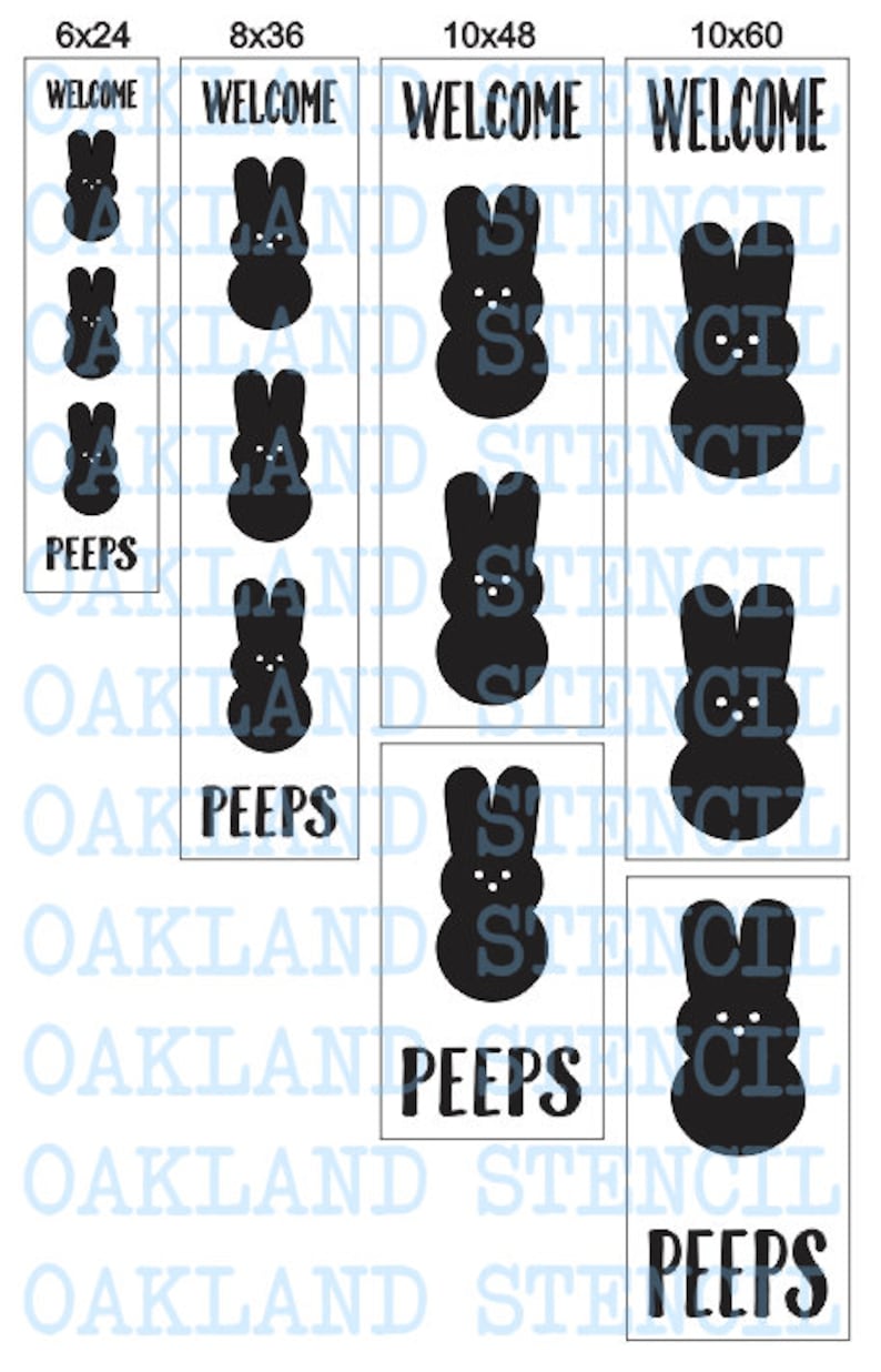 Welcome Peeps STENCIL Vertical Reusable for Painting Wood Signs Easter ...