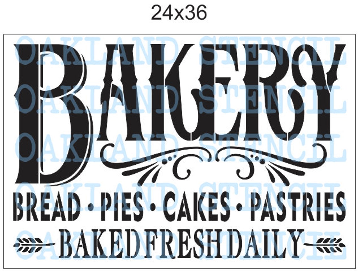 BAKERY STENCIL 4 Sizes 8x16 24x36 - Etsy