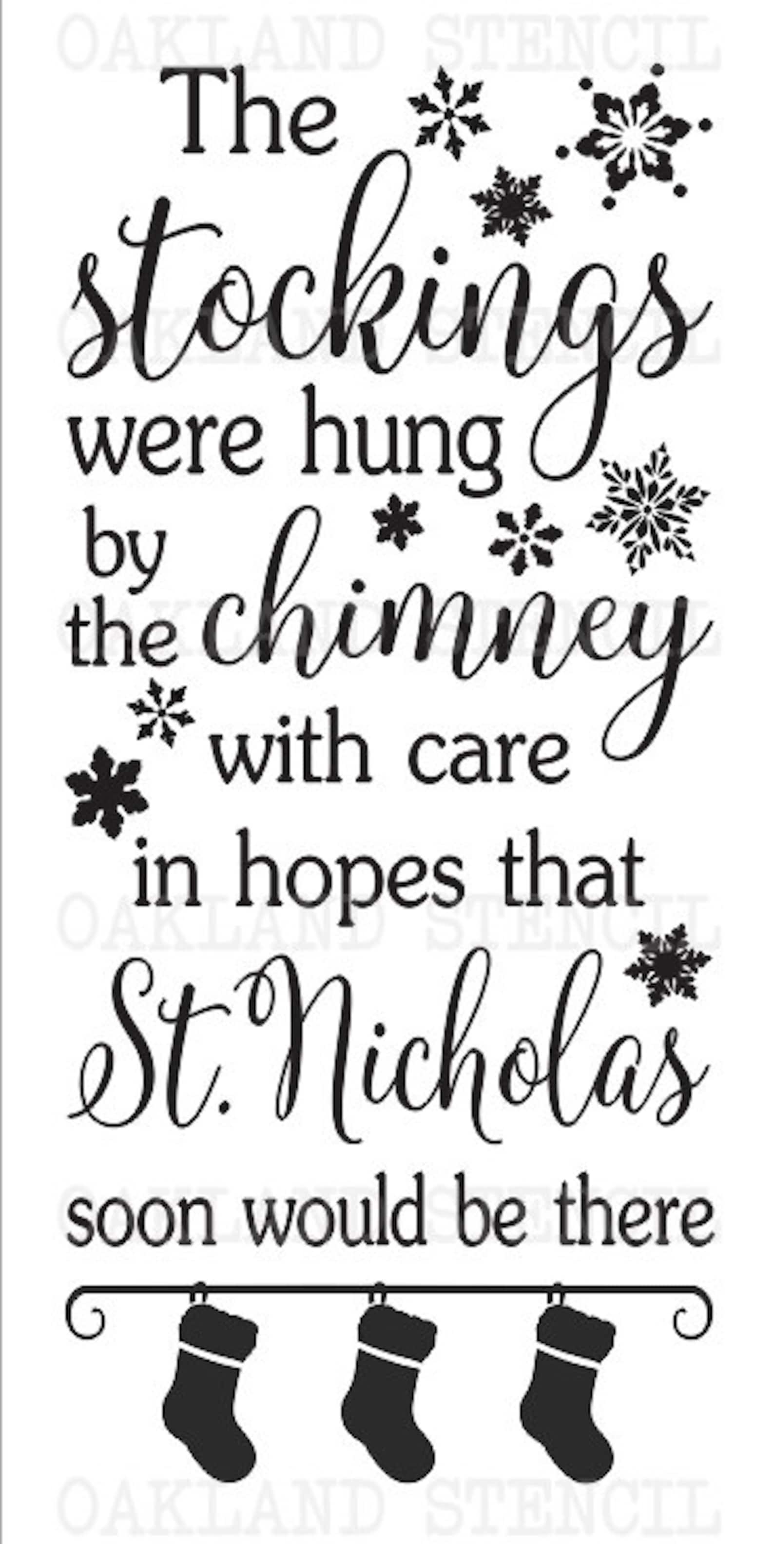 Christmas STENCIL the Stockings Were Hung... for Painting Wood | Etsy