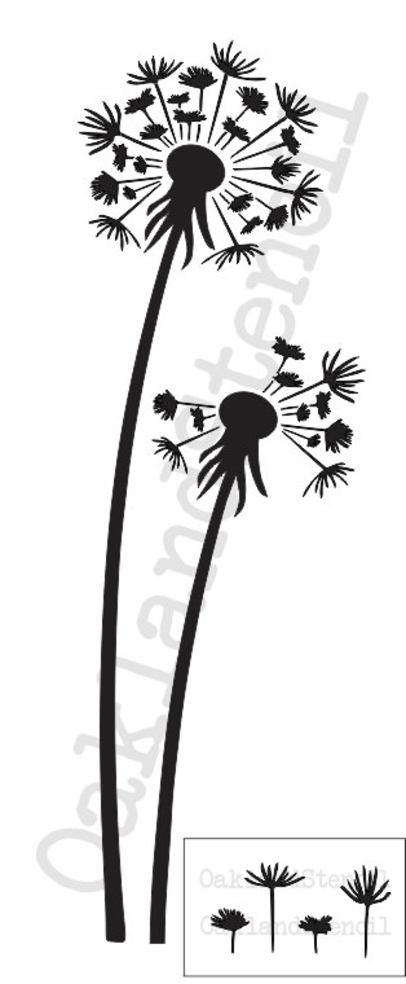 Dandelion Stencil*tall Dandelions and Seeds 10"x24" or 12"x36" for ...