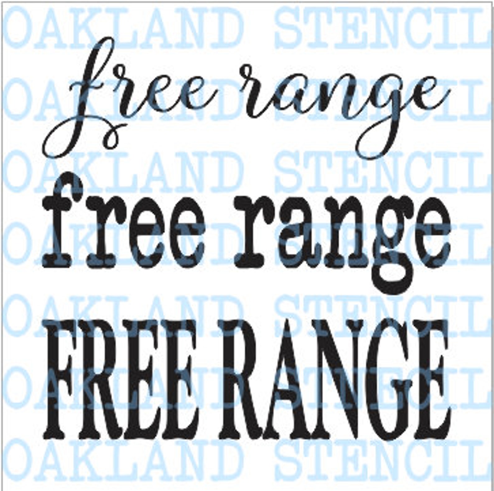 Free Range STENCIL Four Sizes 5x12 | Etsy