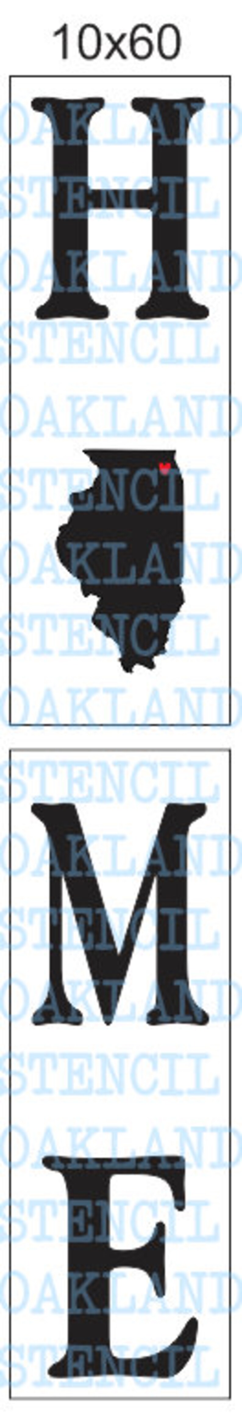 HOME STENCIL Vertical States for Painting Wood Signs Entryway Porch ...