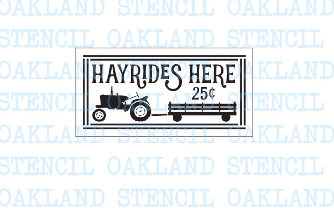 Hayrides Fall STENCIL Painting Wood Signs Tractor Pumpkins Farmhouse ...