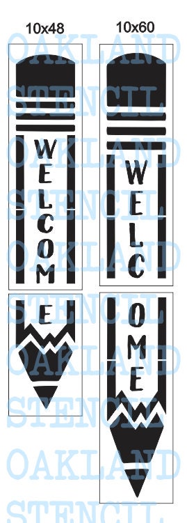 Welcome Pencil STENCIL Vertical Reusable for Painting Wood Signs ...