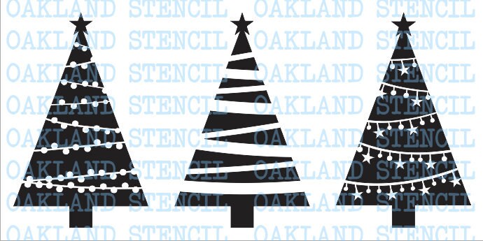 Christmas Tree STENCILS set of 3 Different for Painting | Etsy