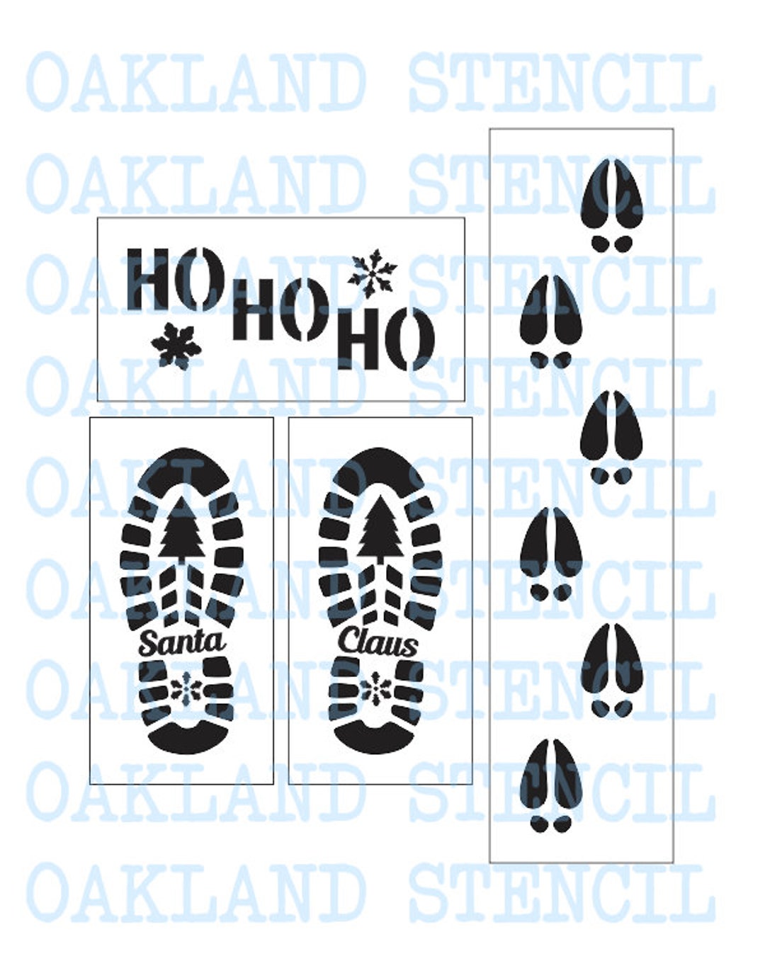 Santa's Boot Print STENCIL SET for Christmas Footprints or Painting ...