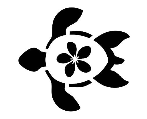 TURTLE With Plumeria Flower STENCIL for Painting Signs Fabric - Etsy Norway