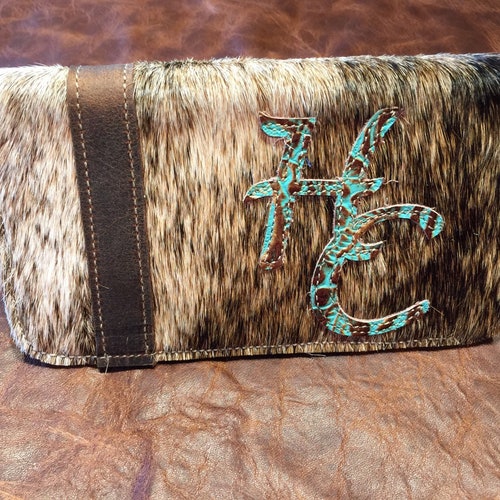 Western Genuine Leather Checkbook Cover Duplicate Leather - Etsy